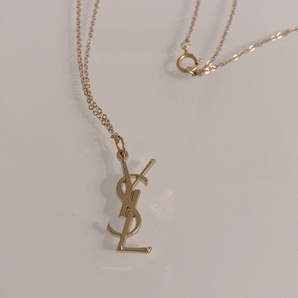 Yves Saint Laurent | Jewelry | Ysl Logo Charm Necklace | Poshmark